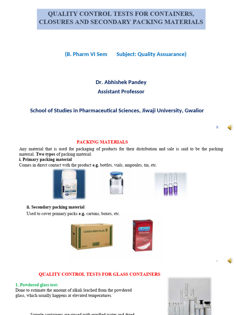 Quality Control-Test-For-Containers BP606 | PDF | Packaging And ...