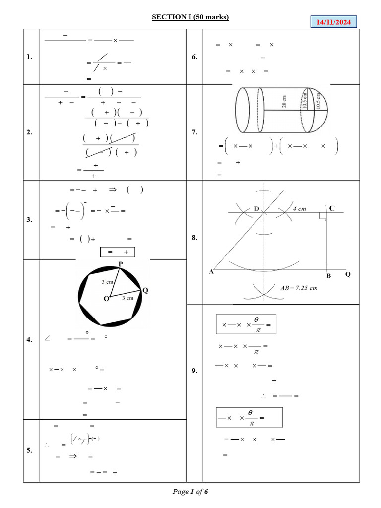 Kcse 2024 121 Pp1 Ms 14 Nov | PDF | Elementary Mathematics | Euclidean ...