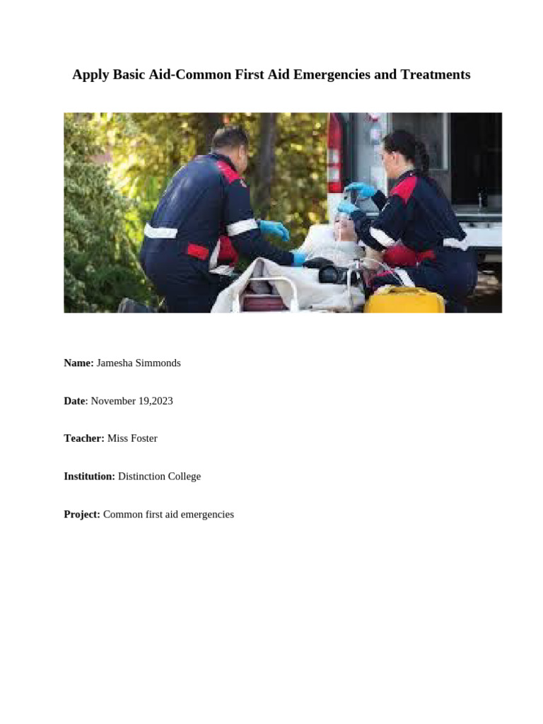 Apply Basic Aid - Common First Aid Emergencies | PDF | Burn ...