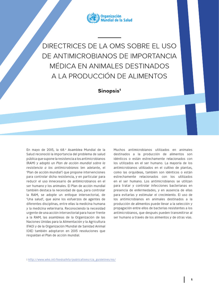 Oms Directrices Sobre Uso de Ab de Importancia Medica en Animales de ...