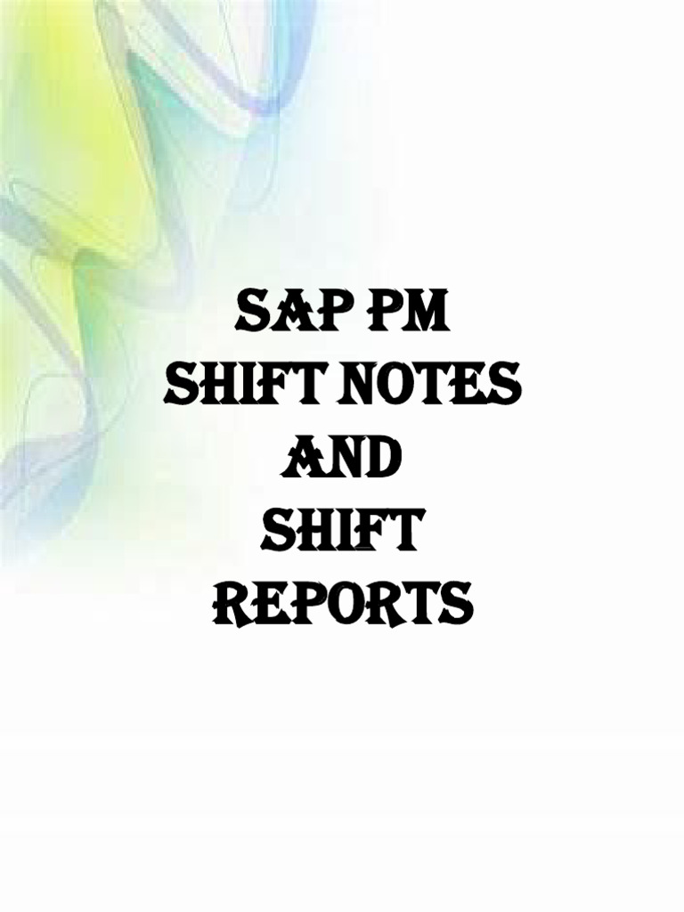 Shift Note in SAP PM | PDF | Business | Finance & Money Management