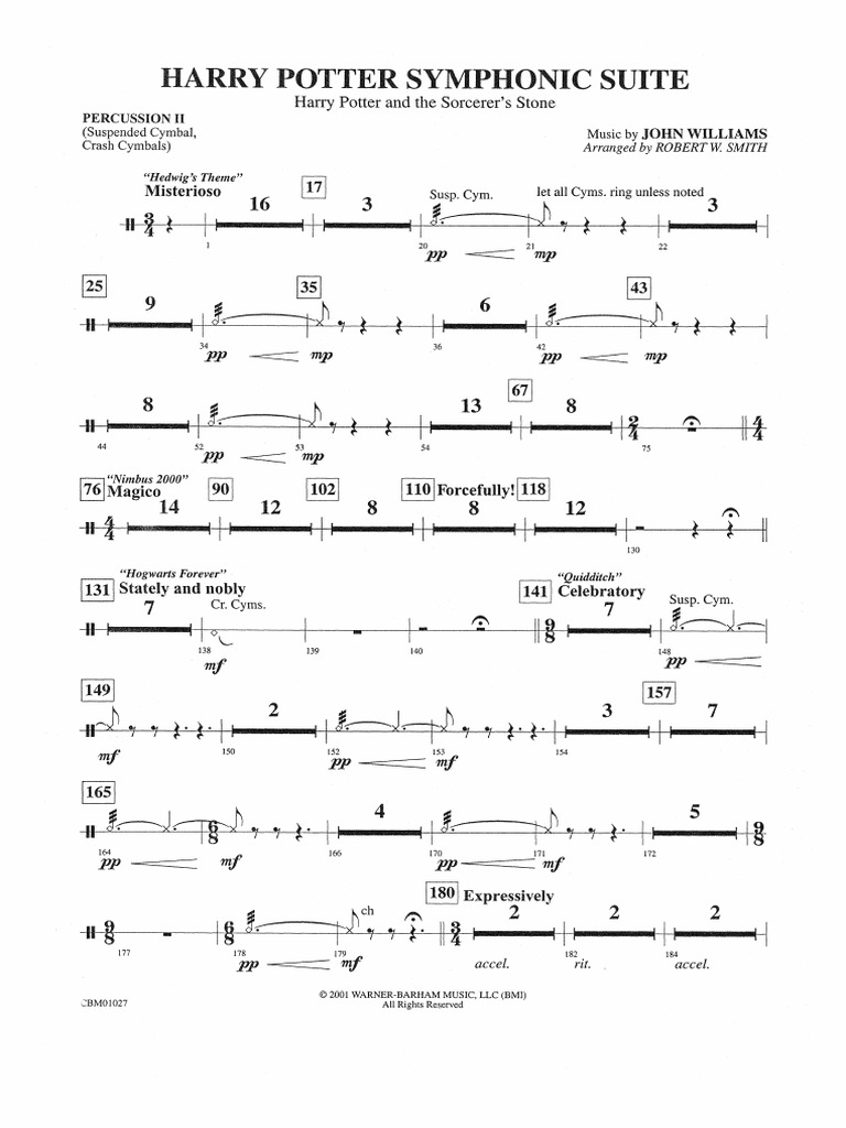 33) Harry Potter Symphonic Suite - Percussioni 2 | PDF