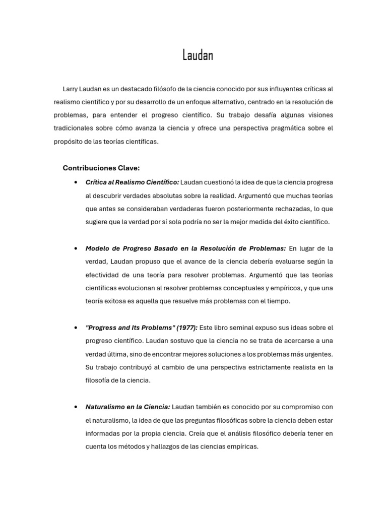 Laudan | PDF | Realismo filosófico | Verdad