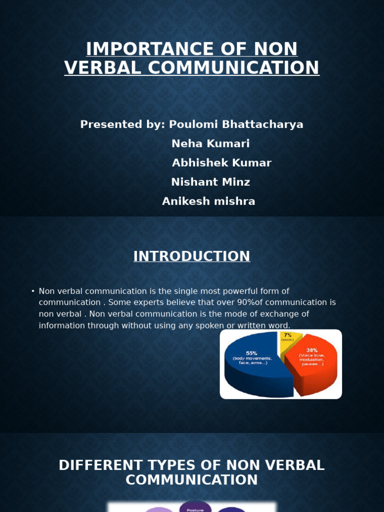 Importance of Non Verbal Communication Presentation | PDF | Nonverbal Communication | Communication