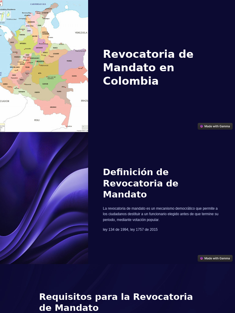 Revocatoria De Mandato En Colombia Guía Completa Pdf Política