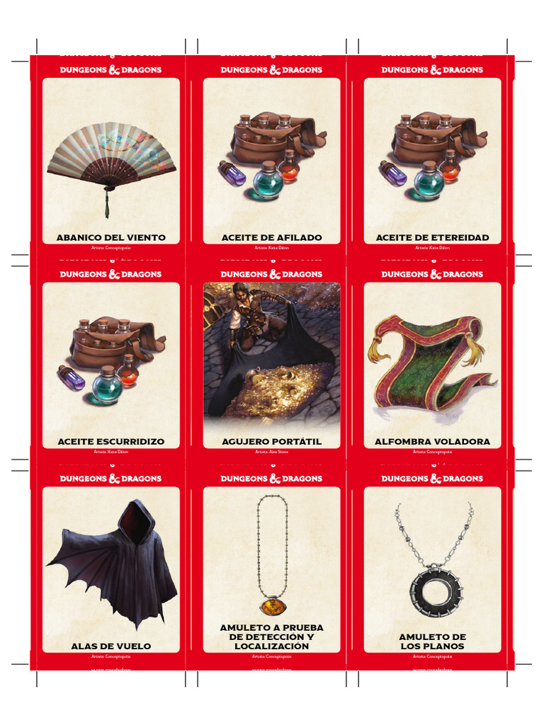 Cartas Objetos Magicos 294 Cartas | PDF | Proyectiles | Balística