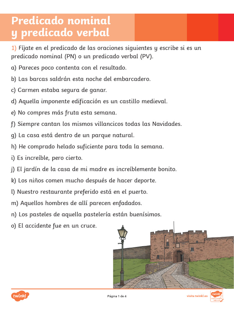Predicado Nominal y Predicado Verbal | PDF | Predicado (Gramática ...
