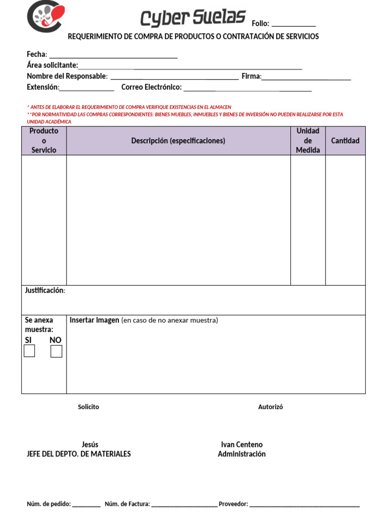 Formato Requerimiento - de - Compra | PDF
