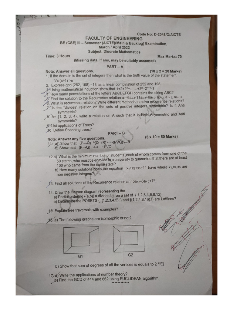 Discrete Mathematics 2022 | PDF