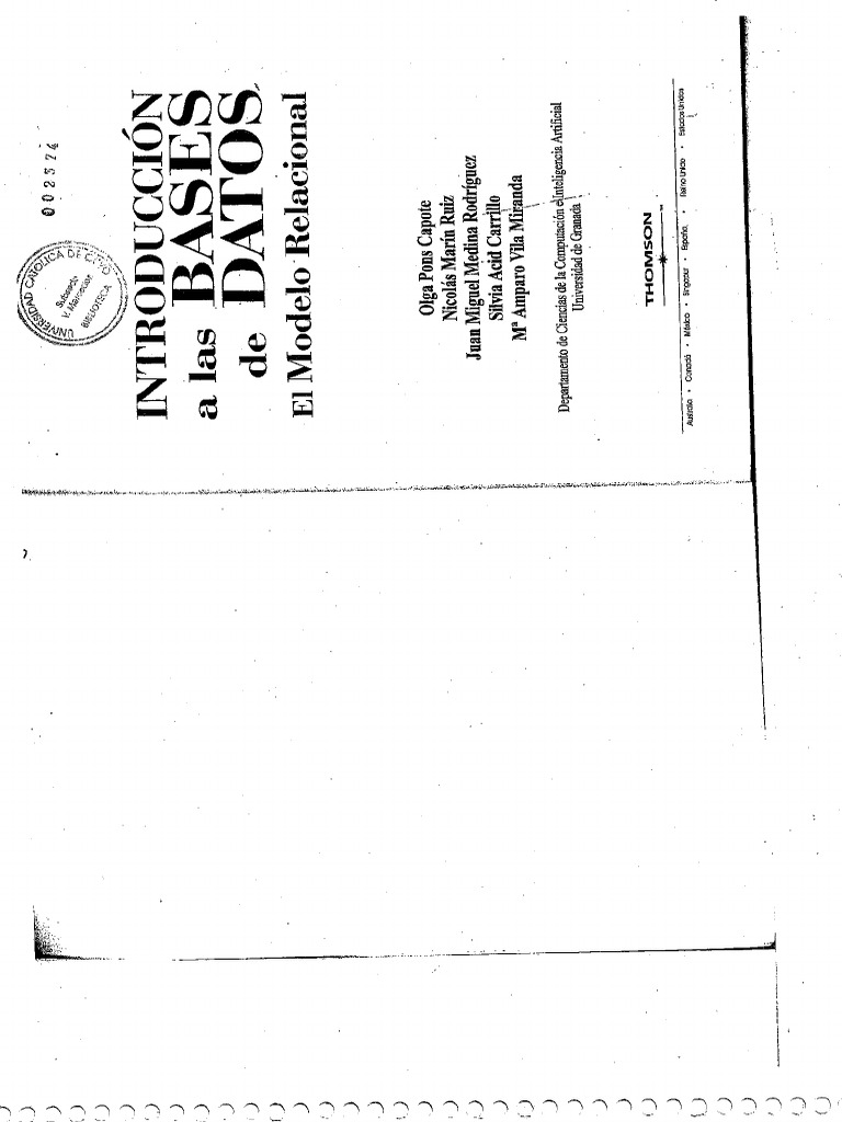 Introduccion A Las Bases de Datos - Libro | PDF