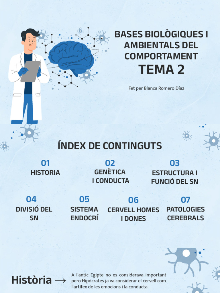 Presentació TEMA 2 - Bases Biològiques I Ambientals Del Comportament | PDF