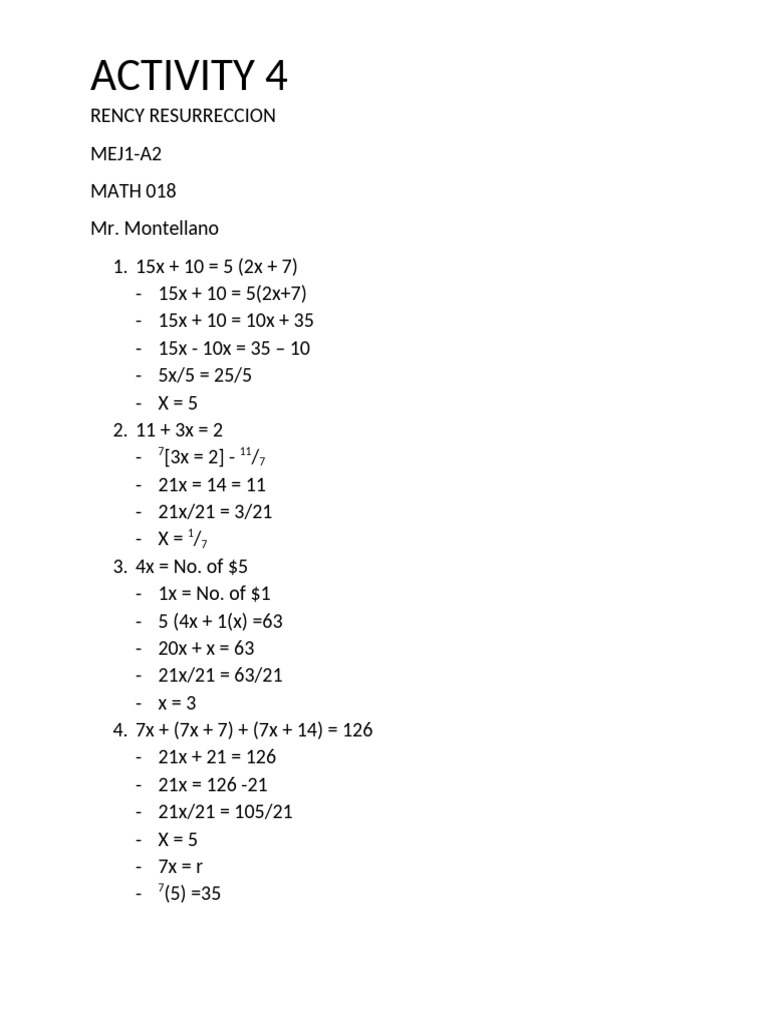 Activity 4 Math | PDF