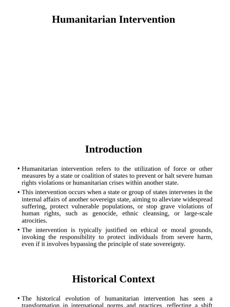 Humanitarian Intervention Explained | PDF | Responsibility To Protect ...