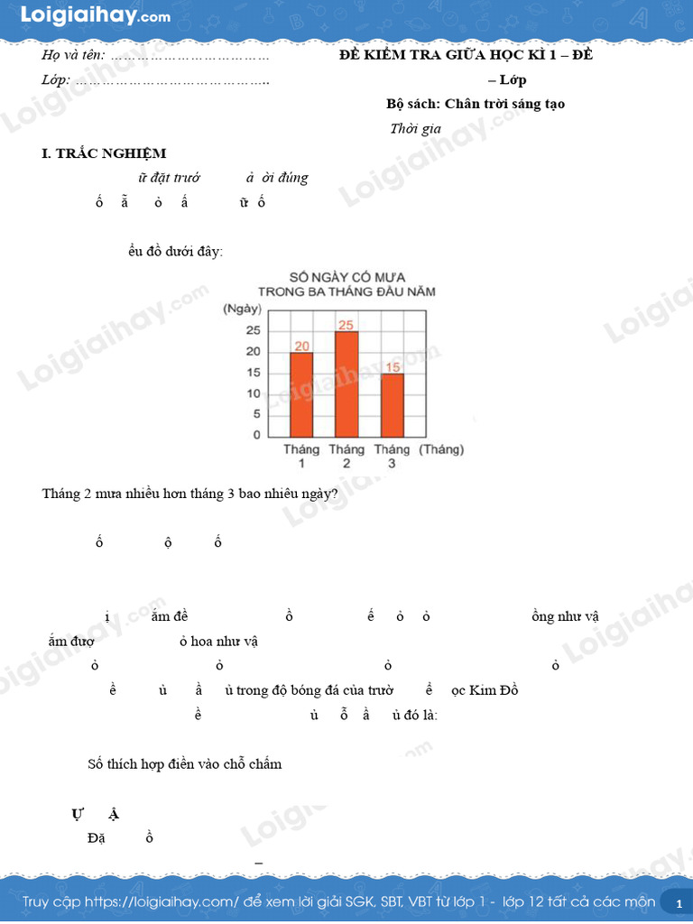 De Kiem Tra Giua Hoc Ki 1 Toan 4 Chan Troi Sang Tao de So 5 1696834701 | PDF