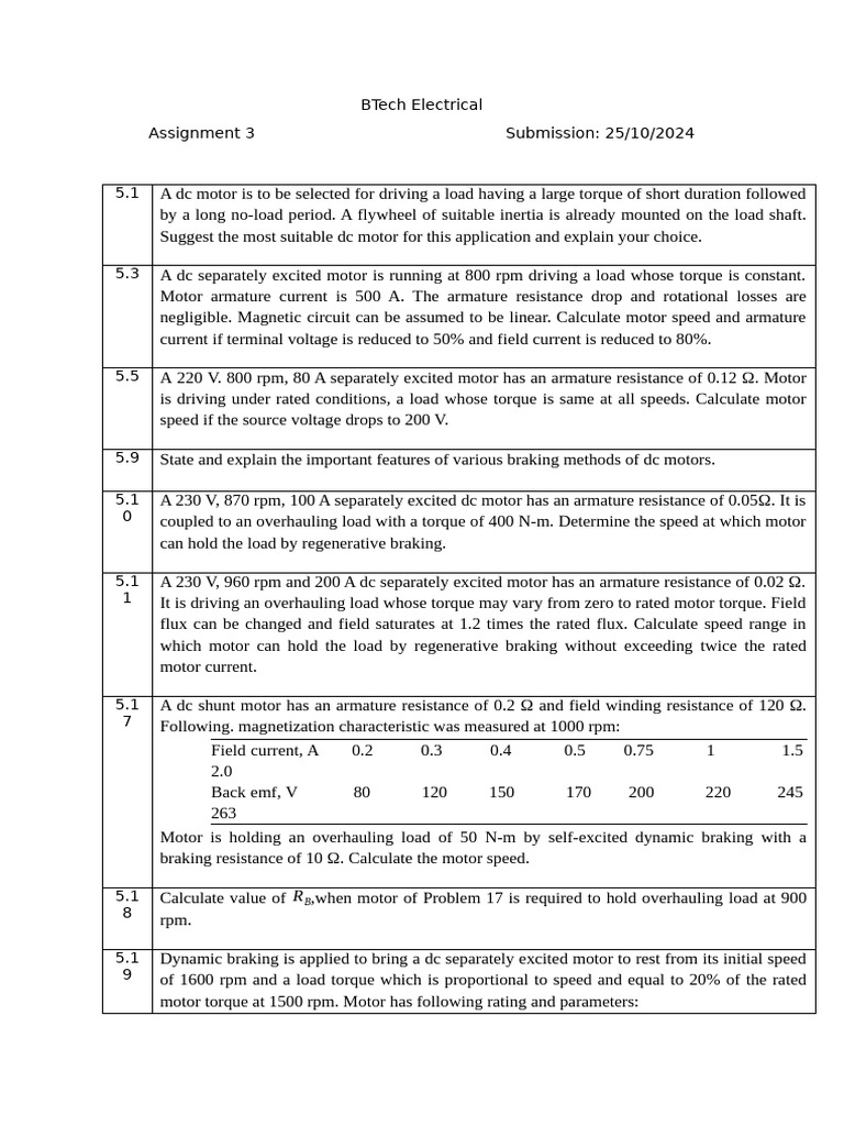 Assignment 3 | PDF | Electric Motor | Rectifier