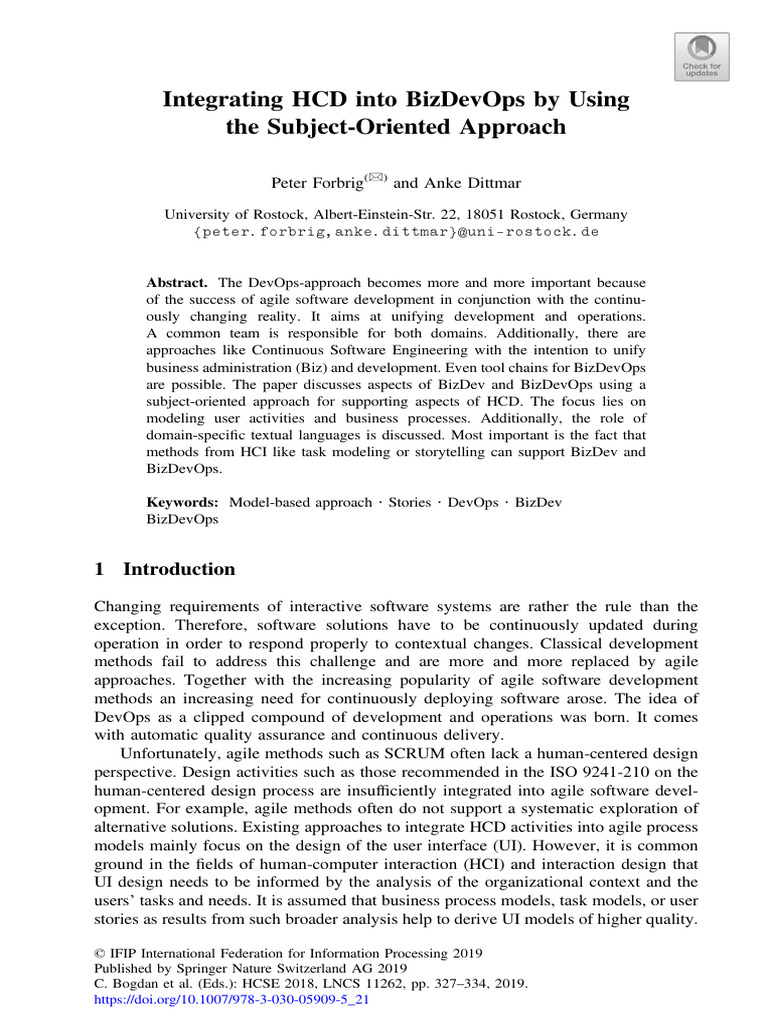 126 Integrating HCD Into BizDevOps by Using The Subjectoriented ...
