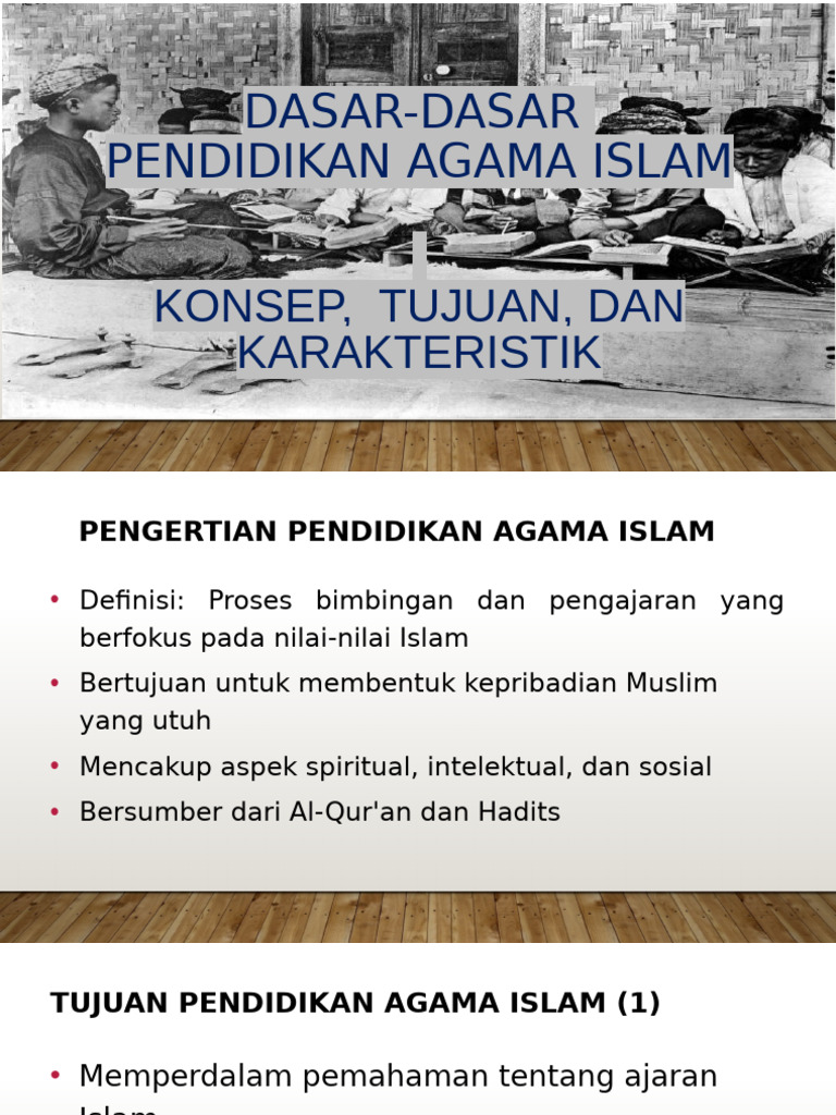 Dasar Dasar Pendidikan Agama Islam Konsep Tujuan Dan Karakteristik | PDF