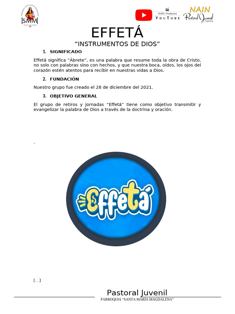 (Retiro) Effetá | PDF | Bienestar