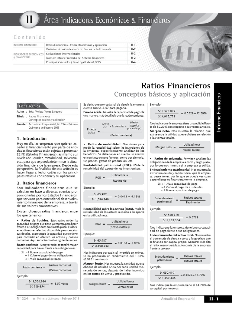 Ratios Financieros: Conceptos y Aplicación | PDF | Ratio financiero ...