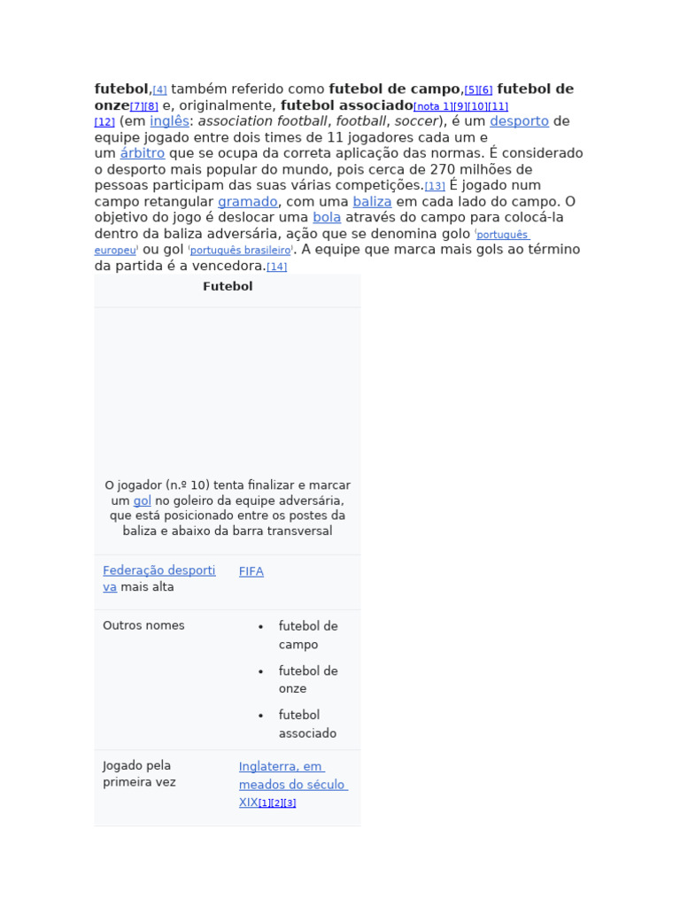 Ingl Ê S Desporto Á Rbitro: Futebol Futebol de Campo Futebol de Onze Futebol Associado | PDF ...