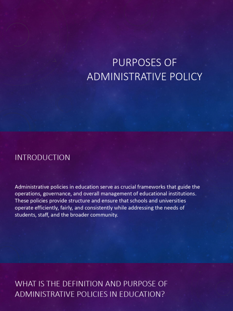 Importance of Administrative Policies in Education | PDF | Policy ...