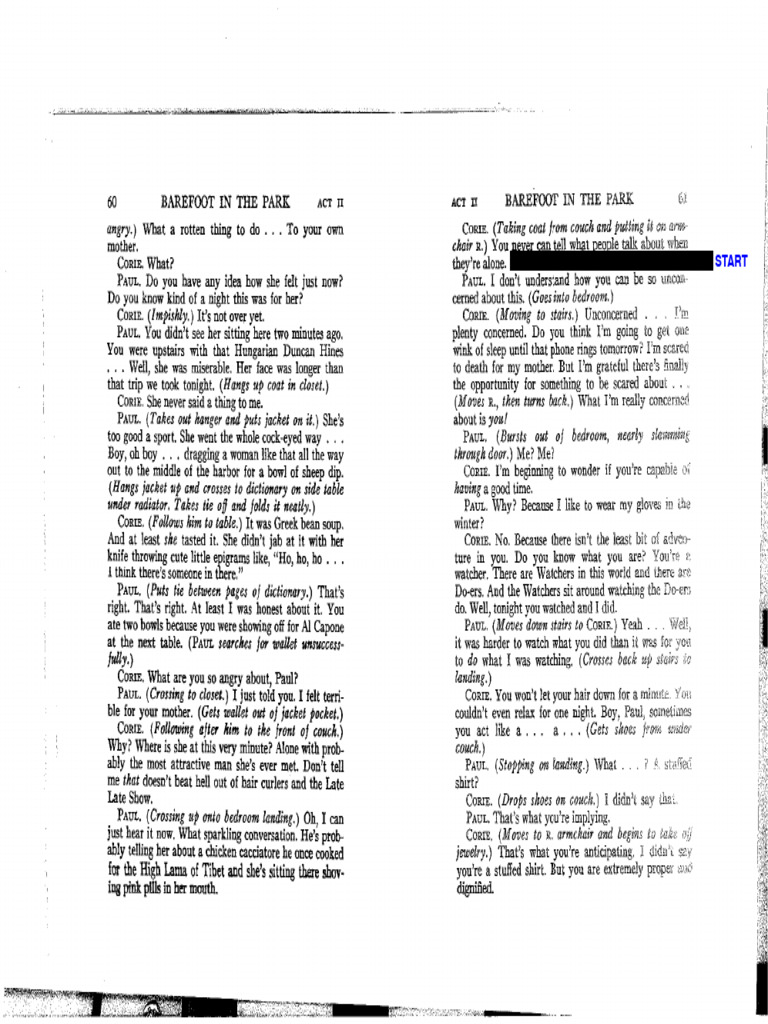 Meisner Duet Scene | PDF