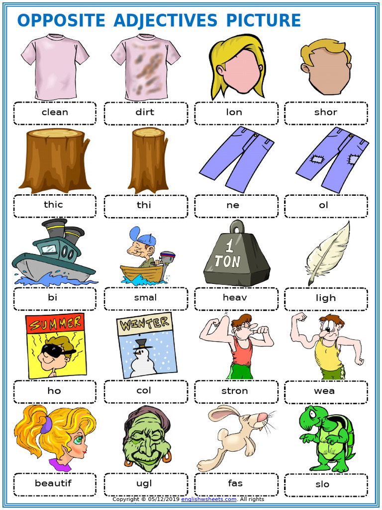 Opposite Adjectives | PDF