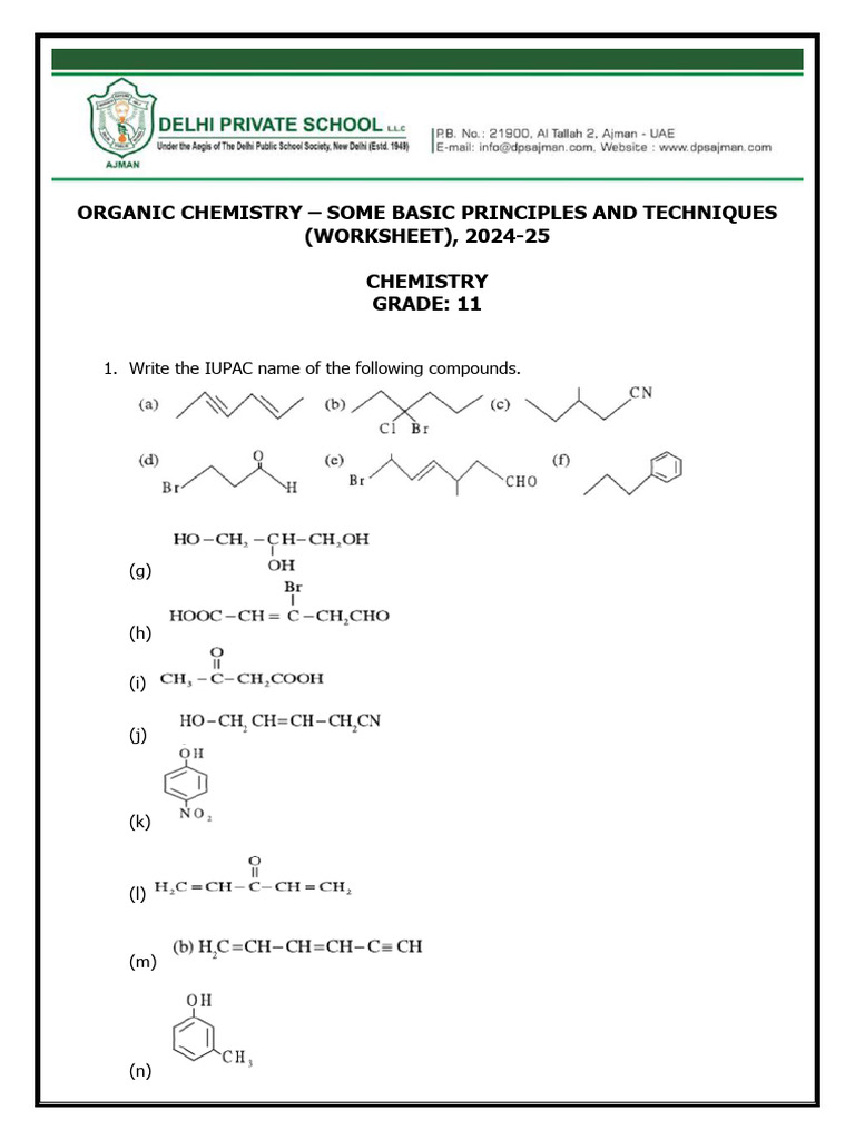 Ws - Organic Chemistry | PDF