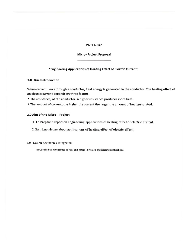 PHYSICS Micro Project Heating Effect of Electric Current | PDF