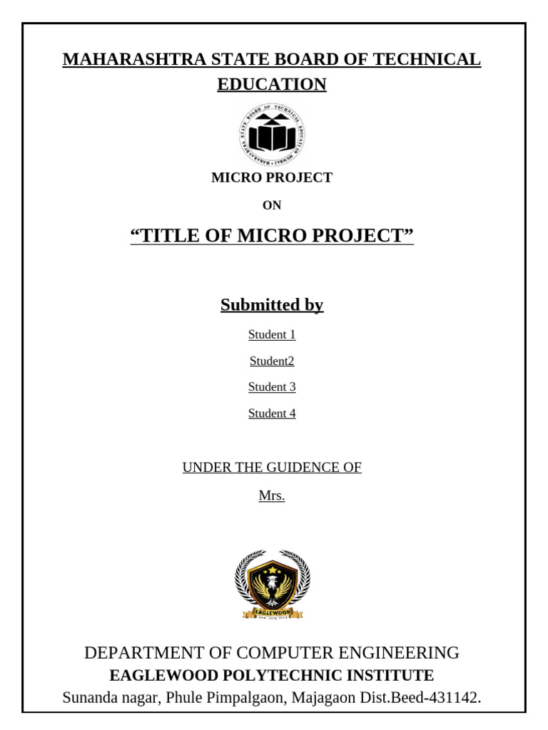 Project Front Page | PDF