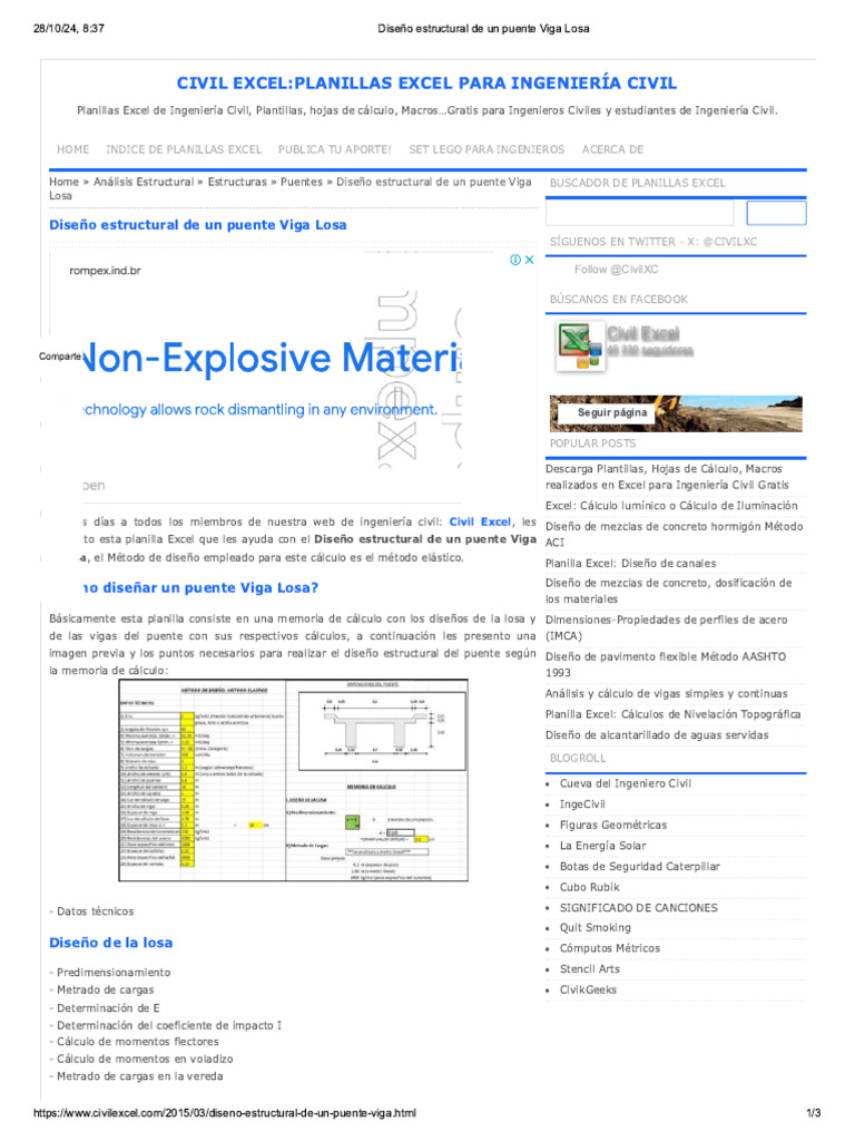Diseño Estructural De Un Puente Viga Losa Pdf