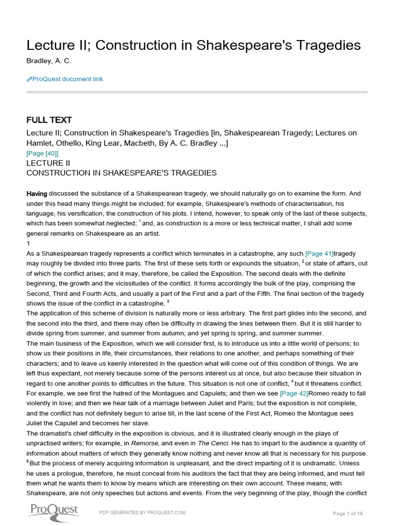 AC Bradley Lectures 2 | PDF | Othello | William Shakespeare