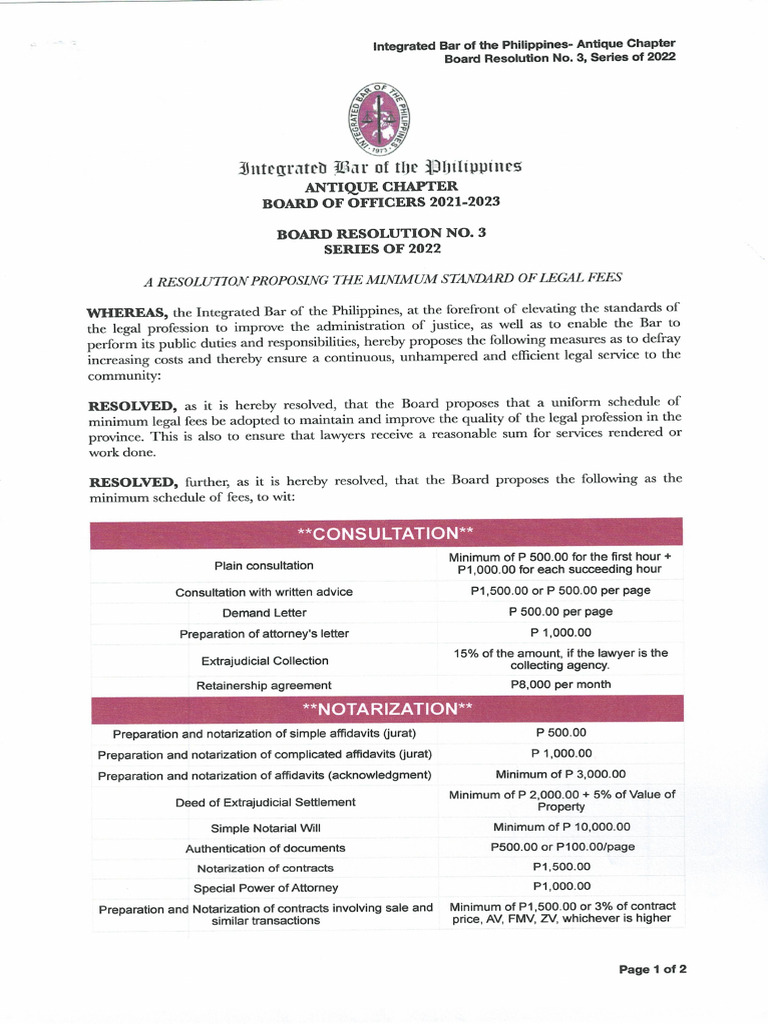 Ibp 2022 Rates | PDF