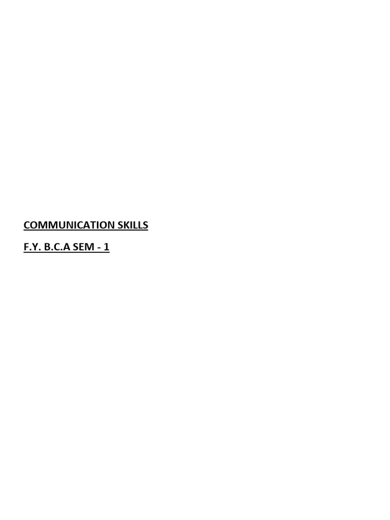 LM - B.C.A. New - 1 2 | PDF | Communication | Nonverbal Communication