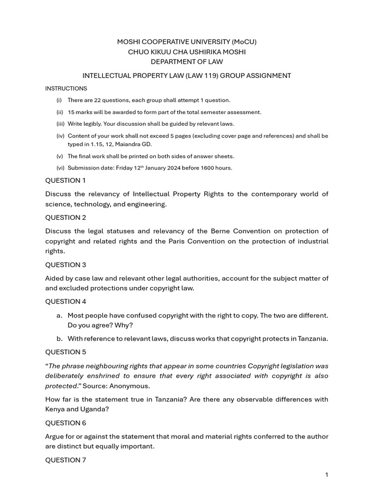 IPR Assignment Group 2023 | PDF | Copyright | Intellectual Property