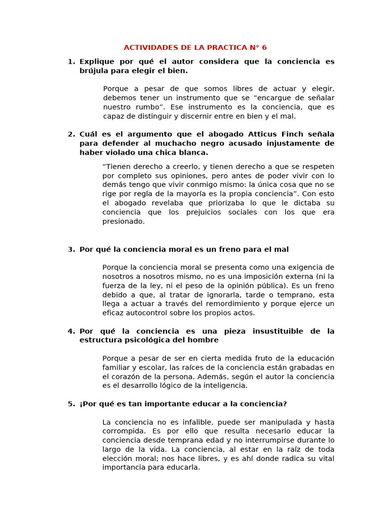 Practica N°6 | PDF | Moralidad