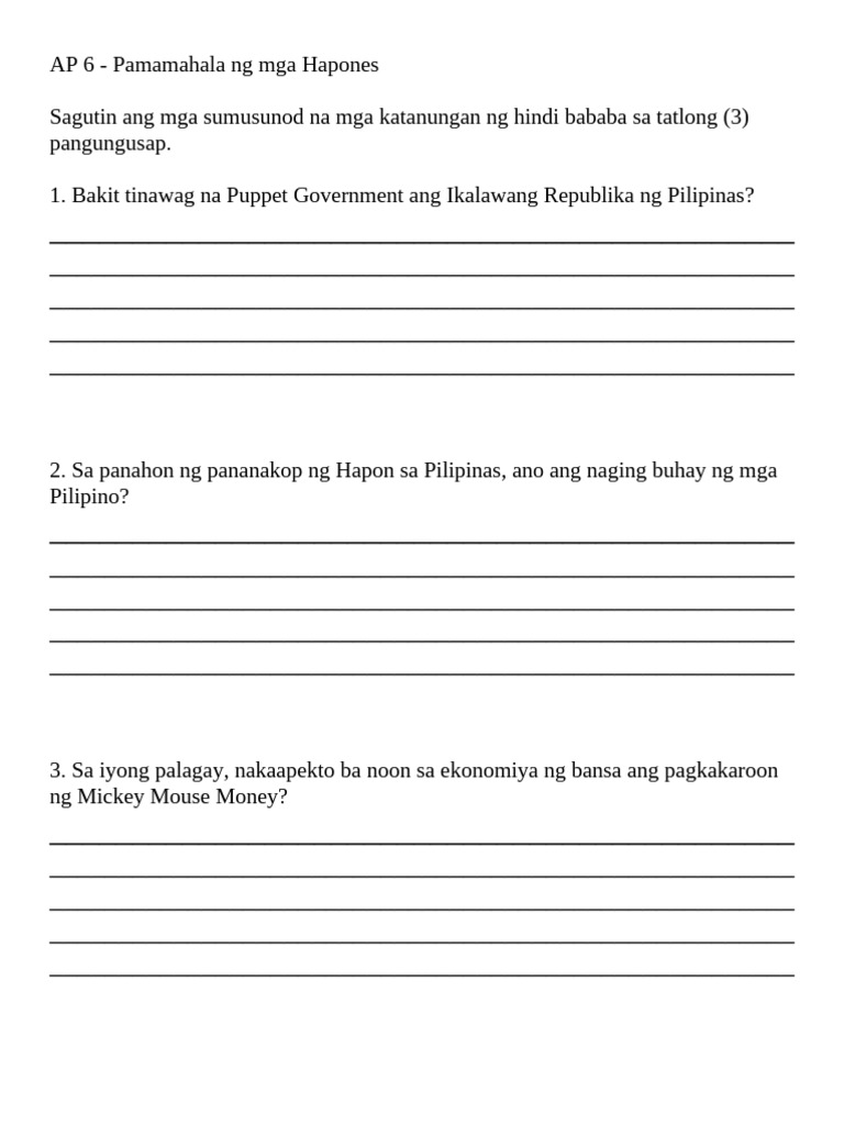 AP 6 - Pamamahala NG Mga Hapones | PDF