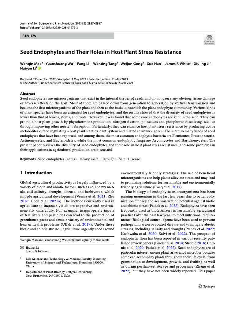 Seed Endophytes | PDF