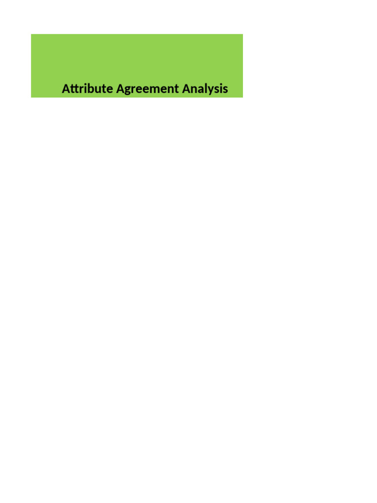 Attribute Agreement Analysis Guide | PDF