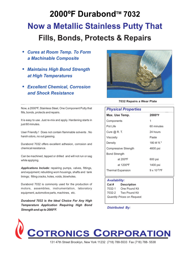 Durabond 7032 | PDF | Strength Of Materials | Stainless Steel