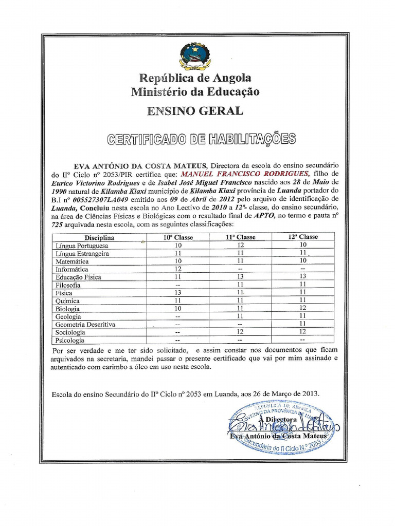 Certificado Manuel | PDF