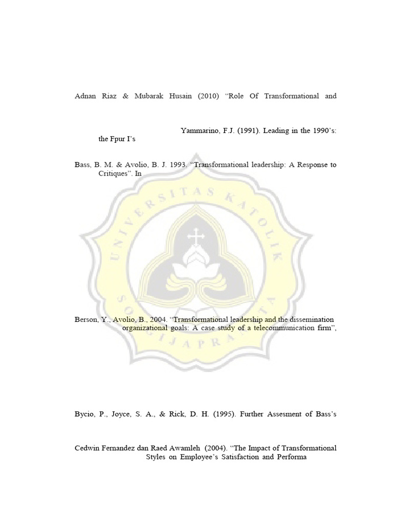 12.60.0001 Irmina Jilly Anggono Daftar Pustaka | PDF | Transformational ...