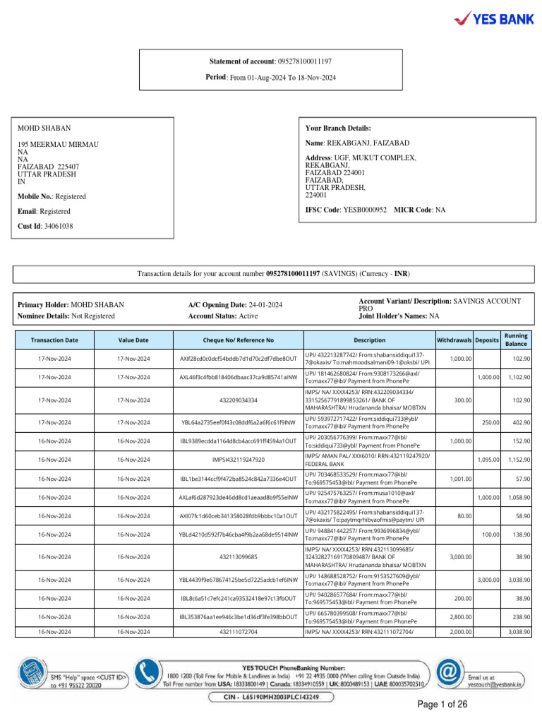 Account Statement Summary | PDF | Payments | Cheque