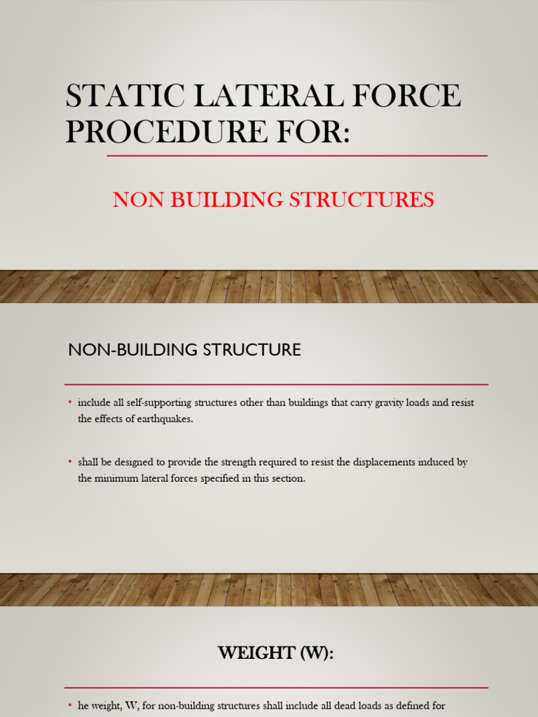 Static Lateral Force Procedure For Non Building | PDF | Force | Concrete