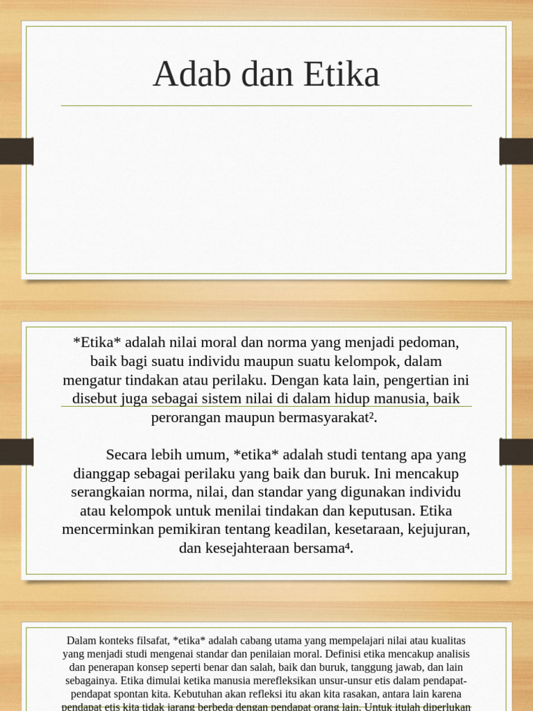 Adab Dan Etika | PDF | Karier & Perkembangan | Sains & Matematika