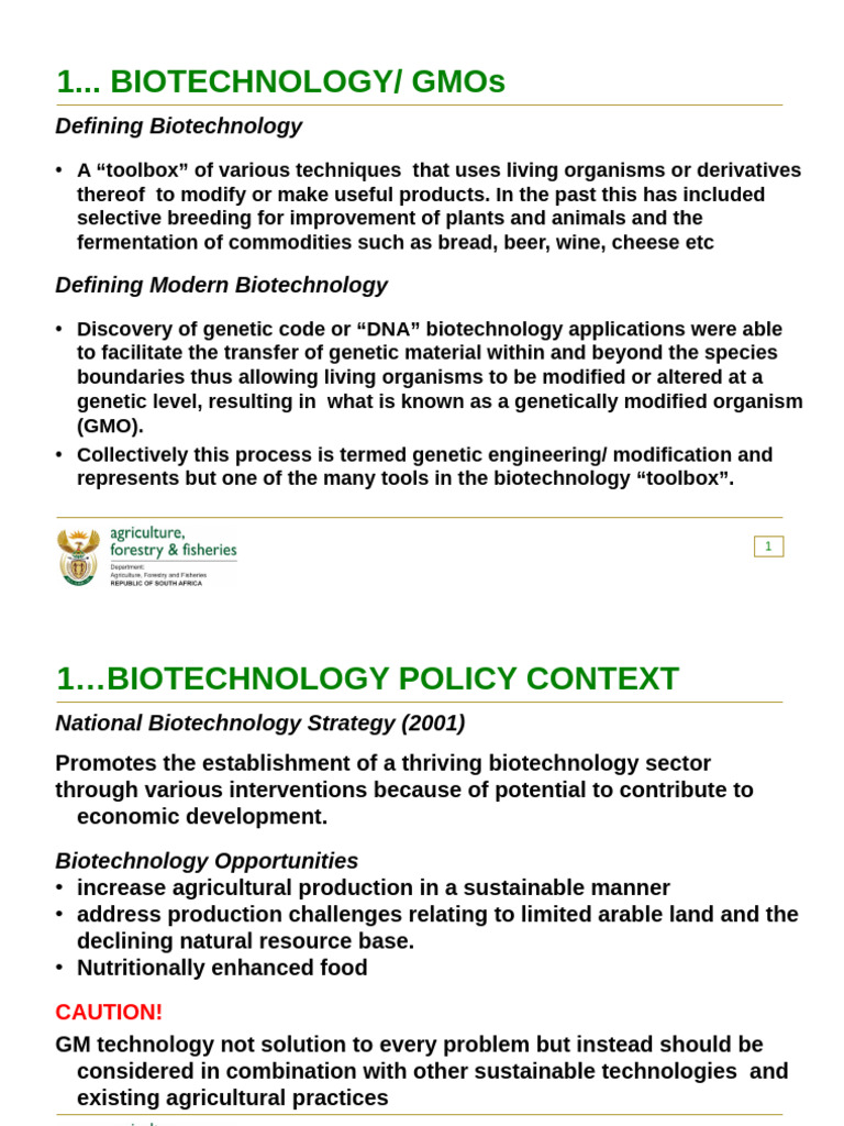 GMOs Regulations | PDF | Biotechnology | Genetically Modified Organism