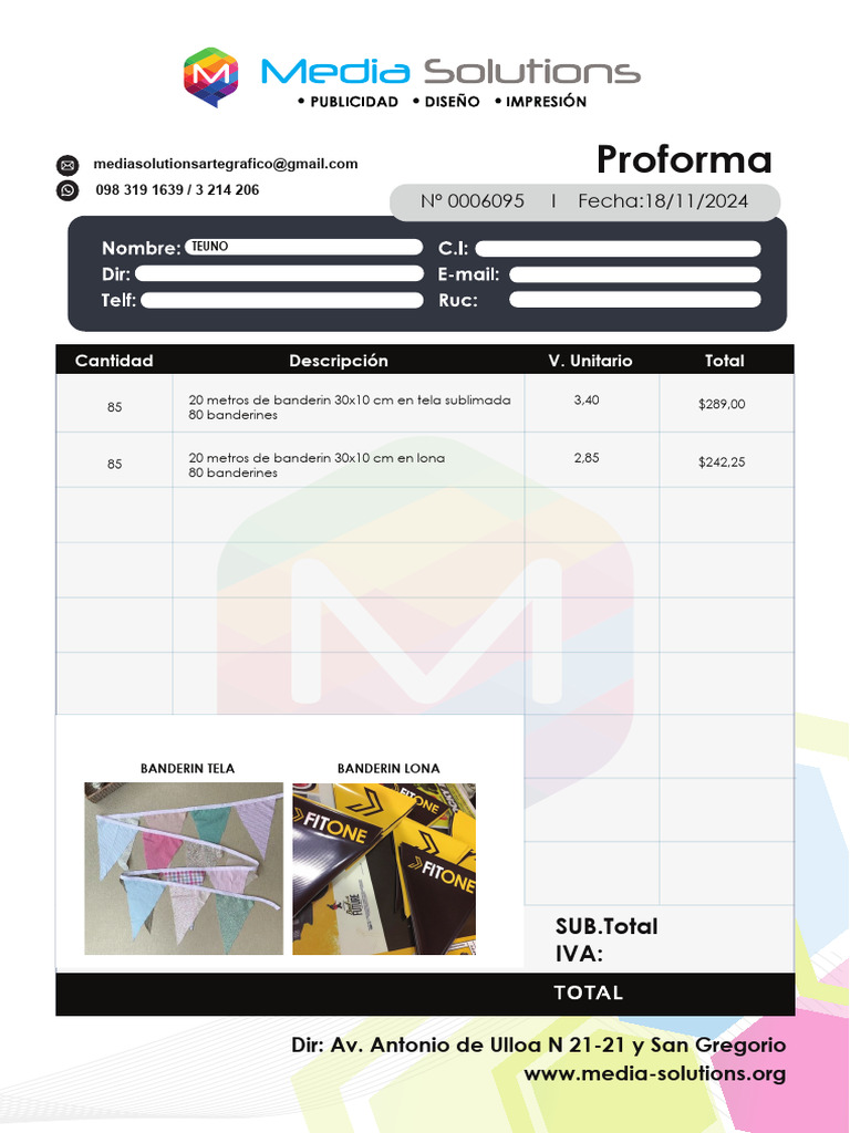 Proforma 6095 A | PDF