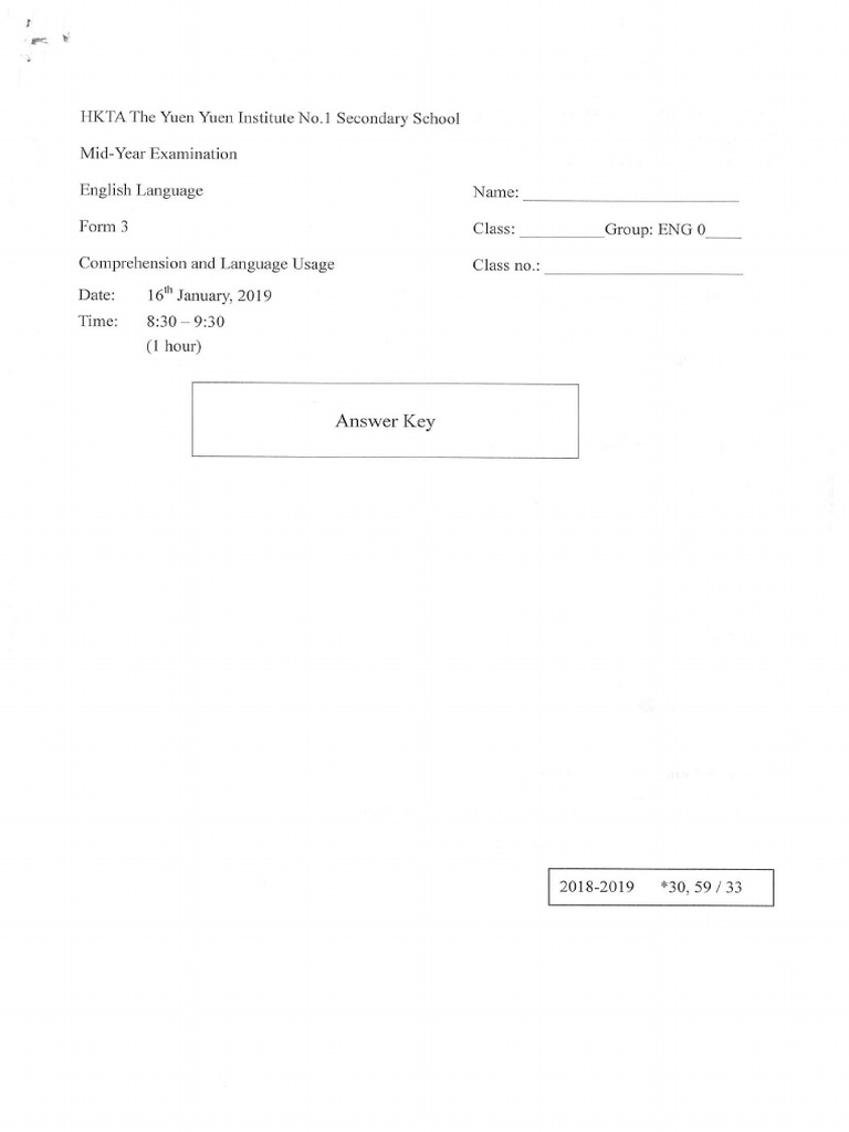 English (CLU) Answer Key | PDF