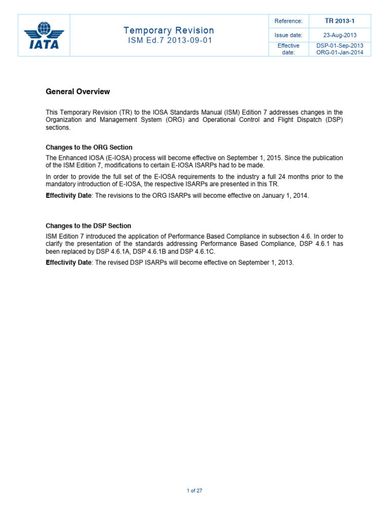 Ism.07.00.tr 2013-1 | PDF | Audit | Regulatory Compliance