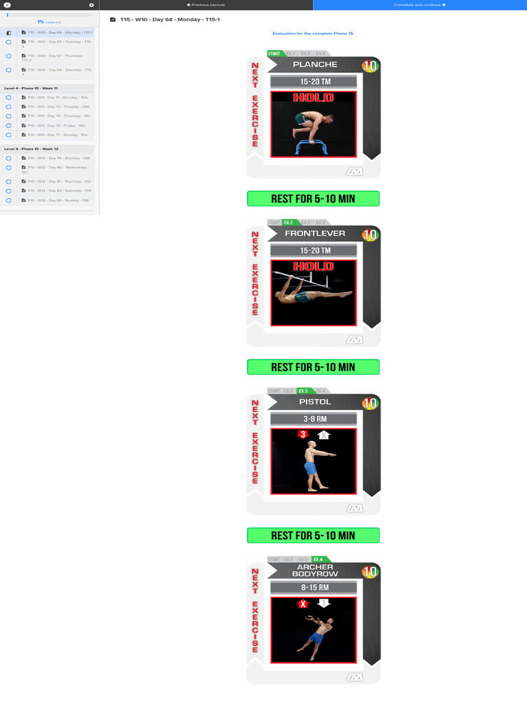 T15 - W10 - Day 64 - Monday - T15-1 - Cali Move | PDF
